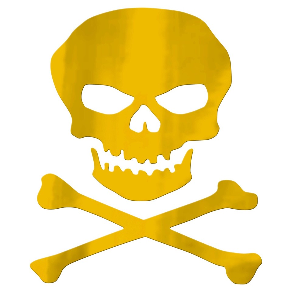 Skull Crossbones Sticker - Chrome Skeleton Decal | eBay