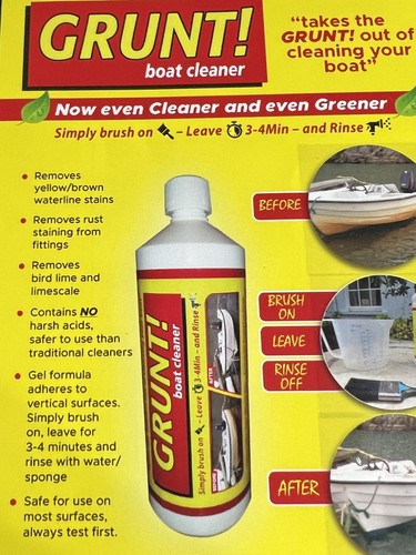 Grunt! 16 Ounce Boat Cleaner Removes Waterline & Rust Stains | eBay