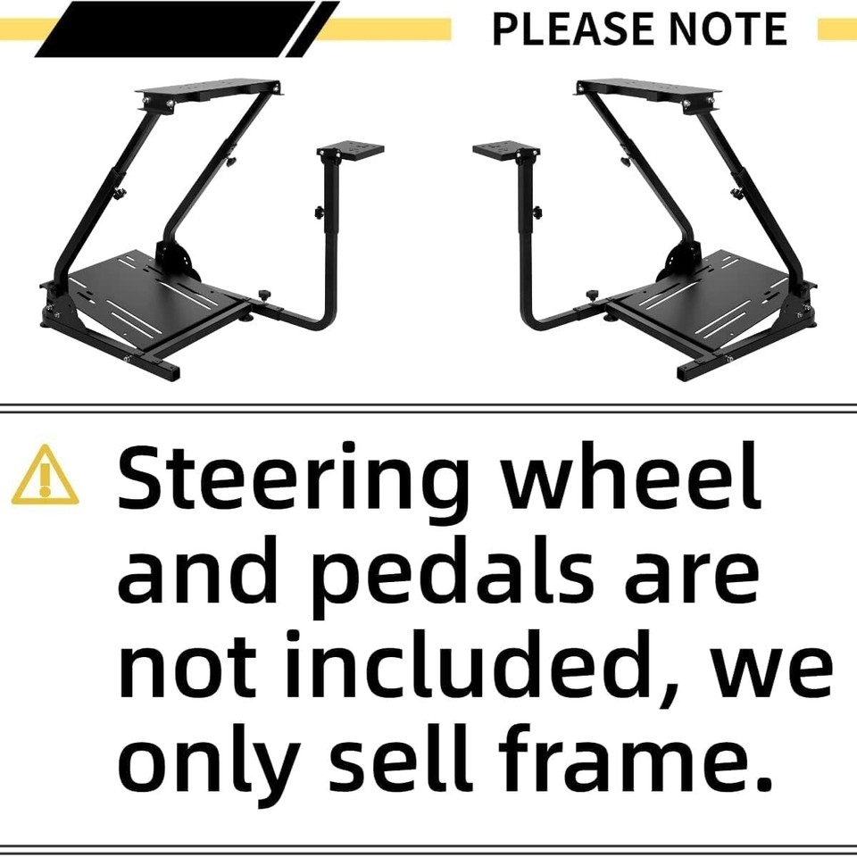 Space-Saving Sim Racing Wheel Stand with Pre-Installed Footrest - Easy ...
