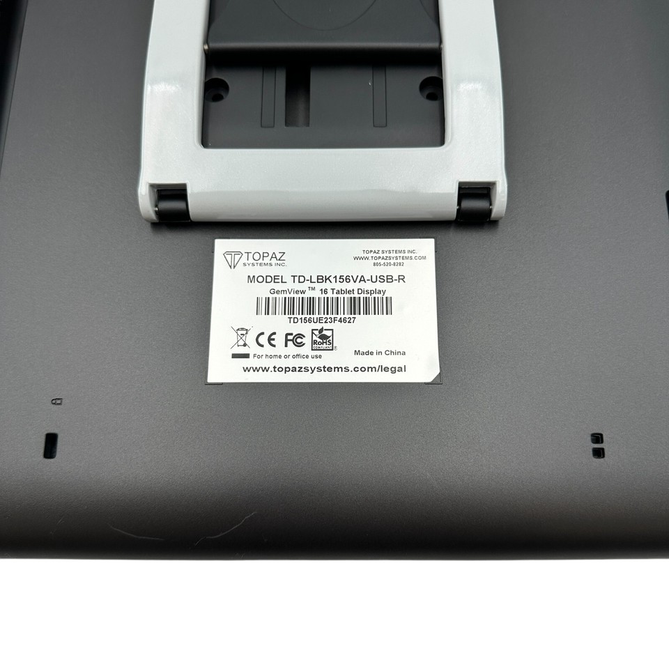 Topaz System Gemview 16 Tablet Display USB Signature Terminal TD ...