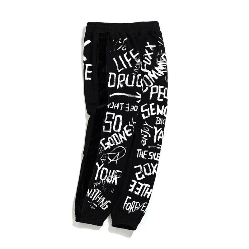 Niepce Doodle Arts Streetwear Black Sweatpants Graffiti Art Jogger ...