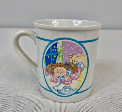 Vintage Cabbage Patch Kids Ceramic Coffee Mug 1985 Talking On The Phone ...
