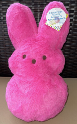 Peeps Rabbit 15” Fuzzy Pink Cotton Candy Scented Plush Easter Bunny ...