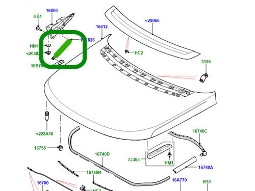 LAND ROVER HOOD STRUT LIFT SHOCK STAY SET RANGE ROVER RANGE SPORT ...