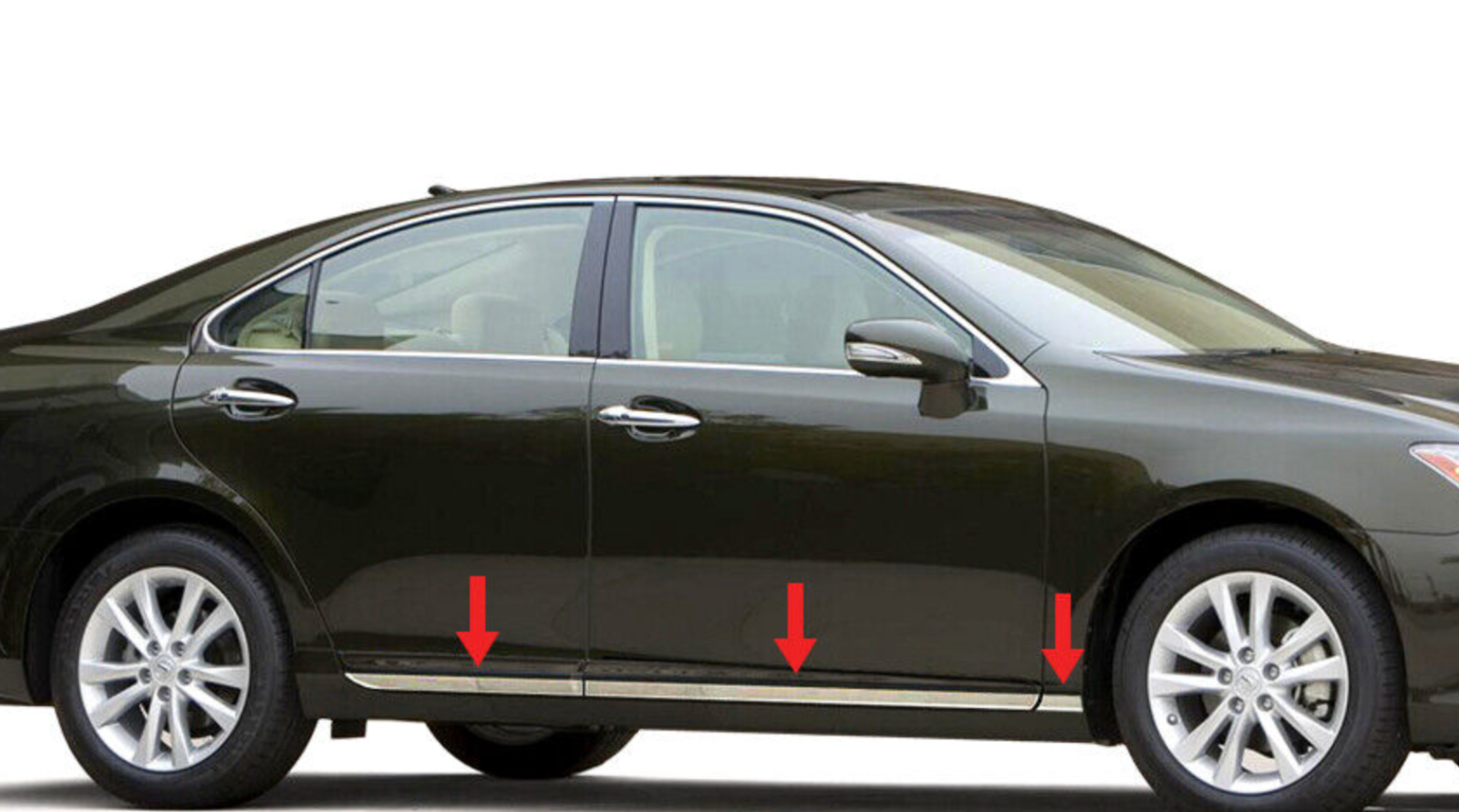 fit:2007-2012 Lexus ES 350 6Pc Flat Stainless Steel Body Side Molding ...