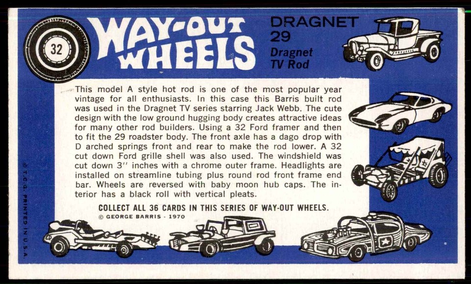 1970 Way out wheels Dragnet 29 #36 | eBay