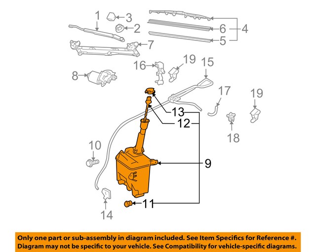 Scion TOYOTA OEM tC Wiper Washer-Windshield Fluid-Reservoir Tank ...