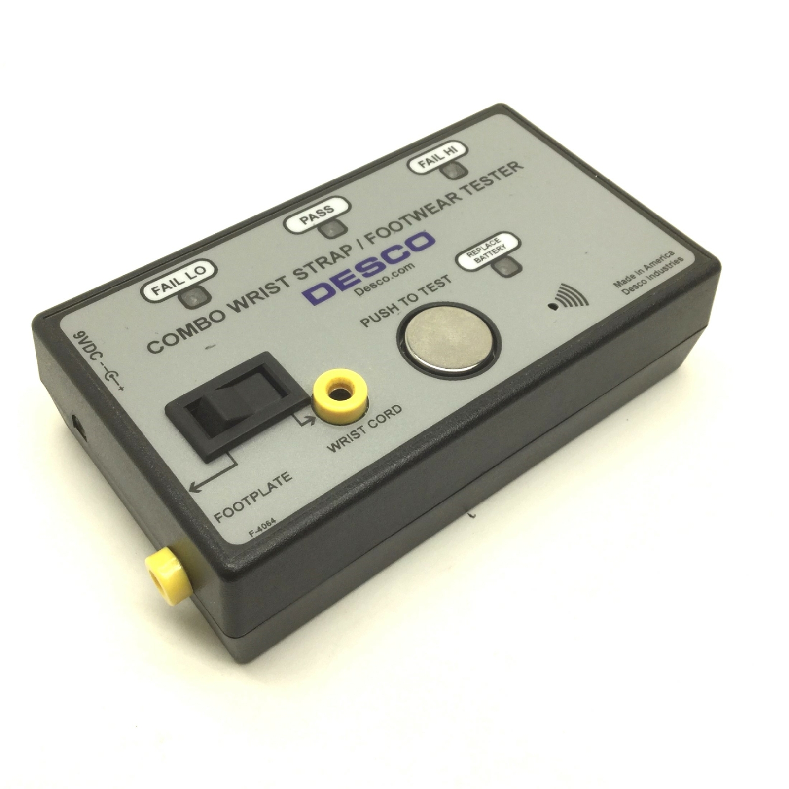 DESCO 19250 Combo Wrist Strap/Footwear Tester, Input Power: 9VDC, LED ...