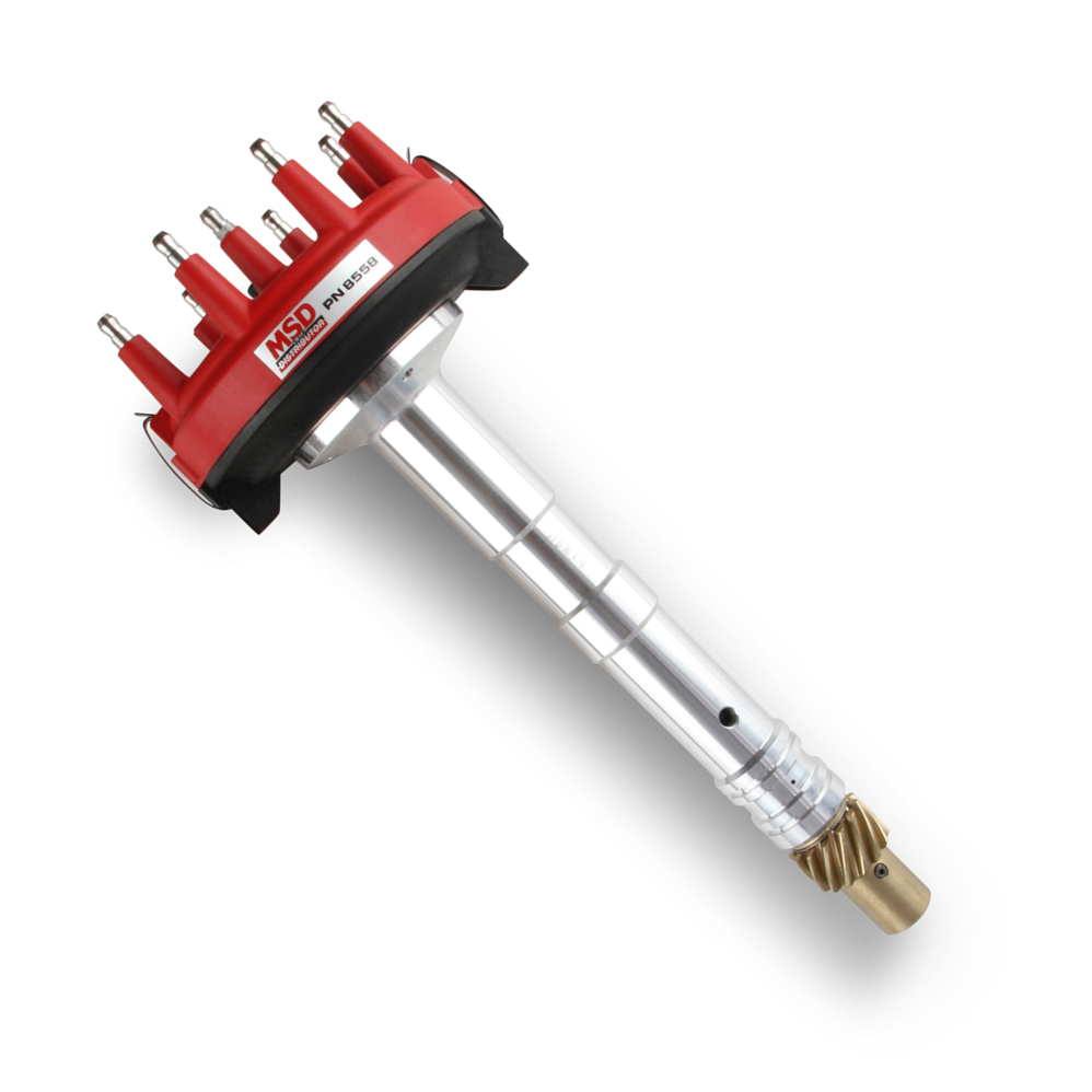 MSD Low Profile Tall Block Crank Trigger & Racing Distributor Red For ...