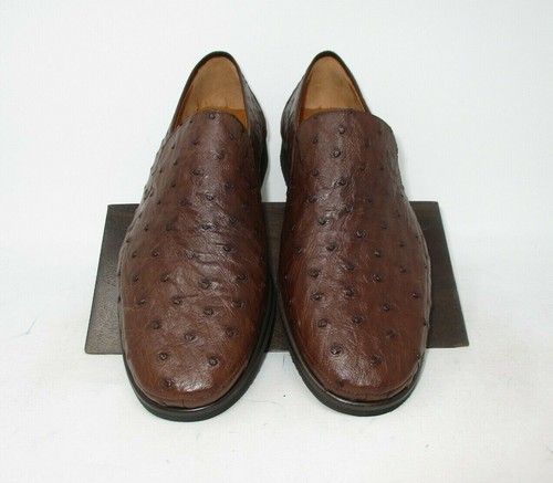 Magnanni Tabaco Ostrich Loafers size 8 US 1052 | eBay
