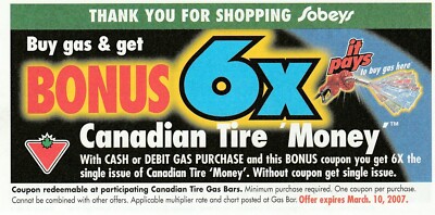 Canadian Tire Multiplier Note 6x (Black) | eBay