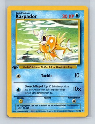 Magikarp Pokemon German Base Set 1st Edition (KARPADOR) #35 NM/LP | eBay