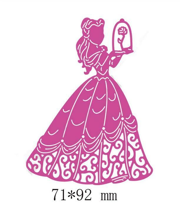 Metal Cutting Dies Princess with Rose cut die DIY Scrapbooking Crafts ...