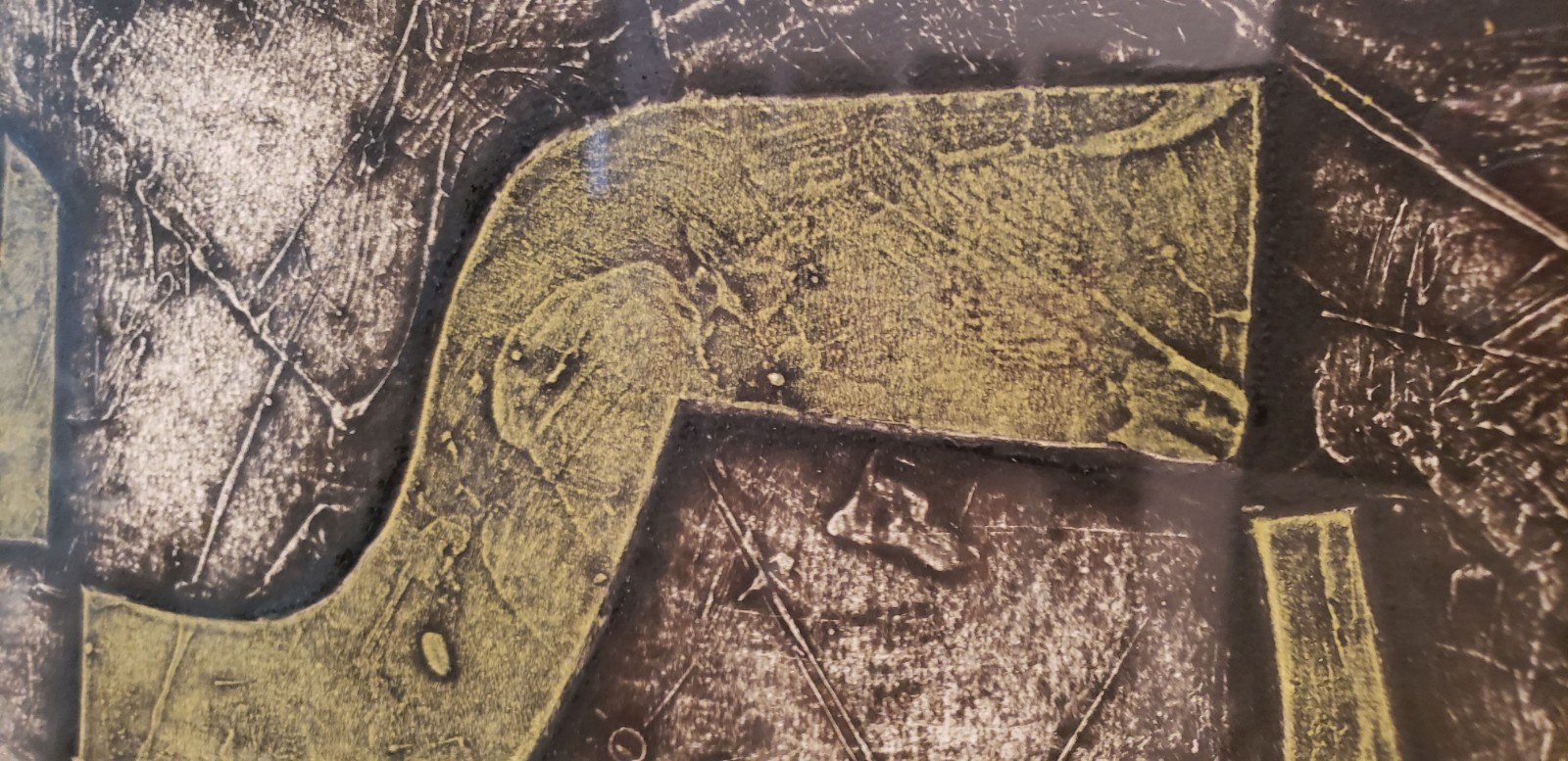 JOHN ROSS COLLAGRAPH 1965 ORIGINAL 'HOMAGE TO KROPA' 24 X 30 ABSTRACT ...