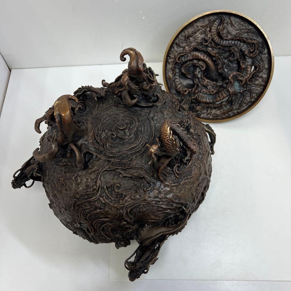 Japanese Large Metalwork Bronze Incense Burner Koro Statue 14.9 inch ...