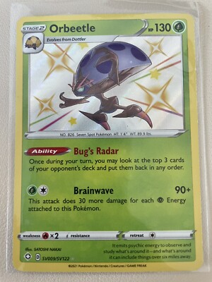 Pokémon TCG Orbeetle Shining Fates SV009/SV122 Holo Shiny Holo Rare NM ...