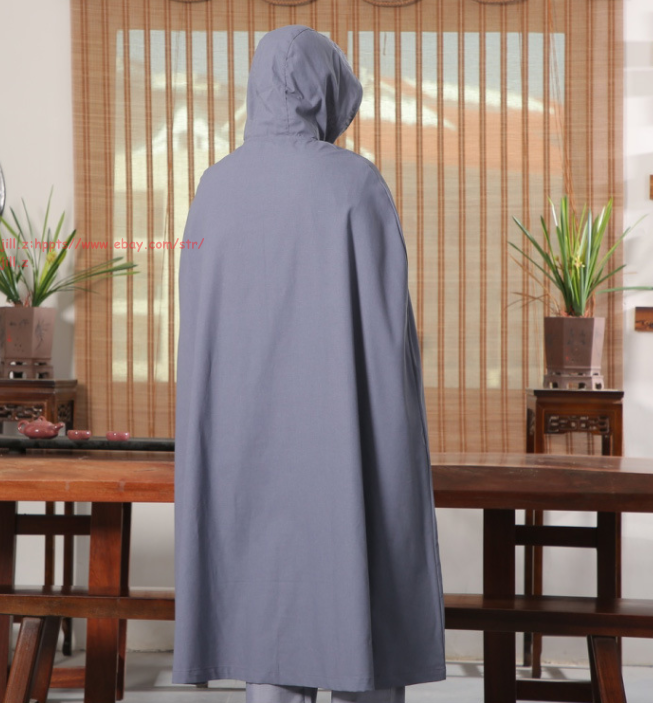 Cotton linen Buddhist Meditation Zen Shaolin Monk Kung Fu Cloak Robe ...