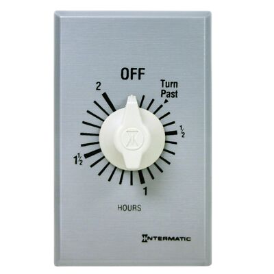 Intermatic FF32H 2-Hour Spring Loaded Wall Timer SMALL Brushed Metal ...