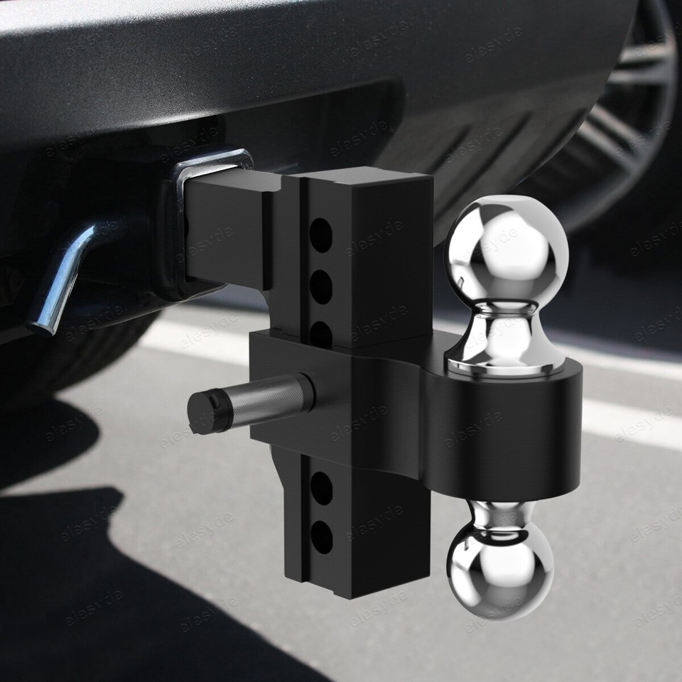 2" Receiver 6" Drop/Rise Adjustable Tow Hitch Dual Ball Mount Trailer ...