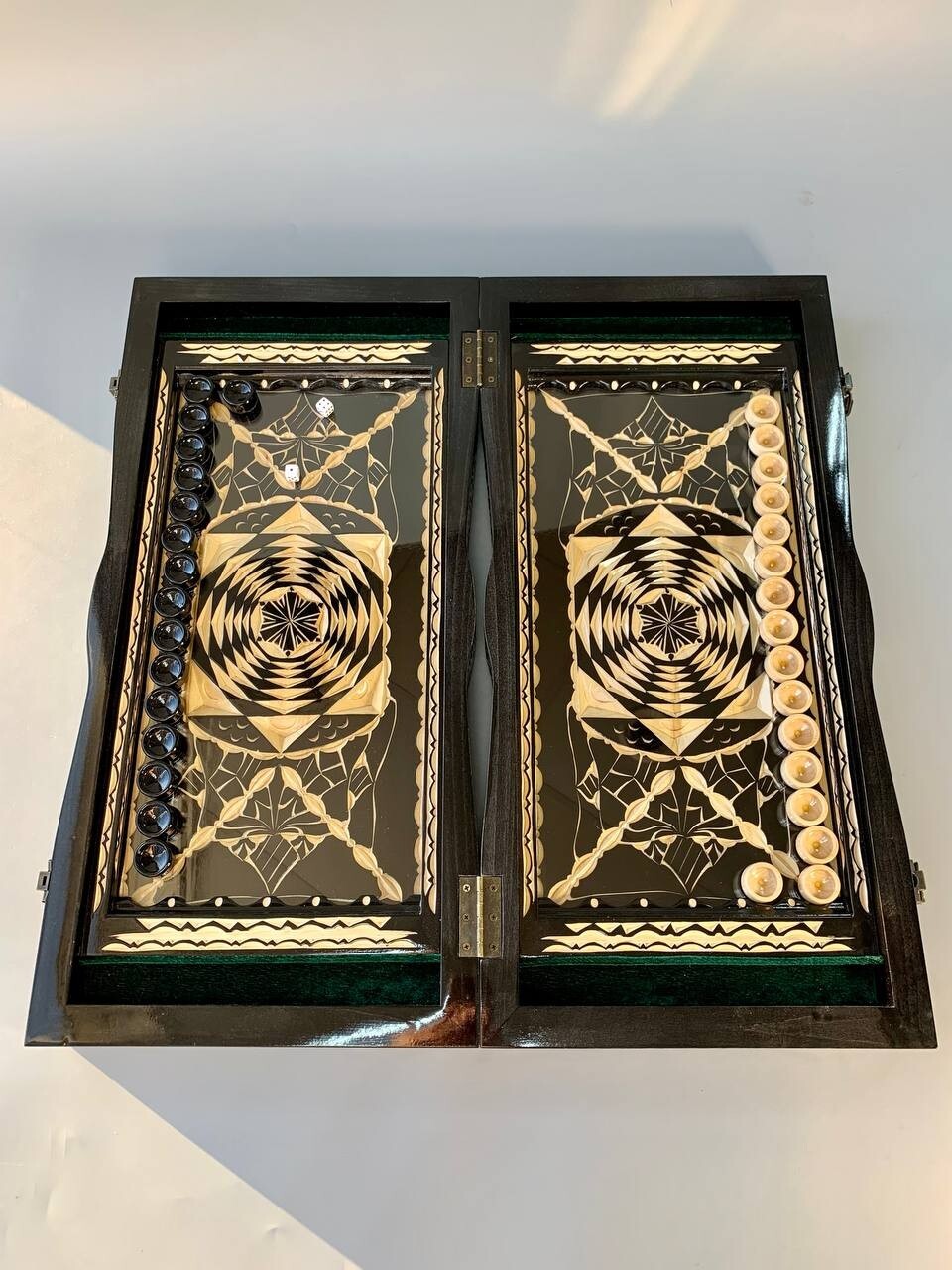 Handmade Carved Glass Backgammon Set, Game Board, Nardy, Backgammon ...