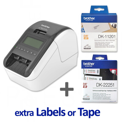 Brother QL-820NWB Label Printer BUNDLE, WiFi/USB, PC/MAC, EXTRA QL ...