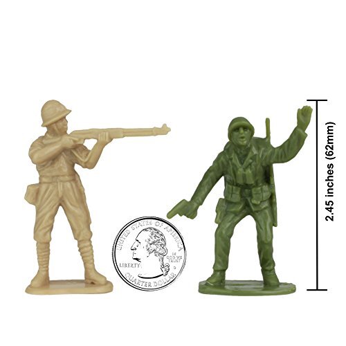 BMC WW2 Iwo Jima Plastic Army Men - 32 American and Japanese Soldier ...