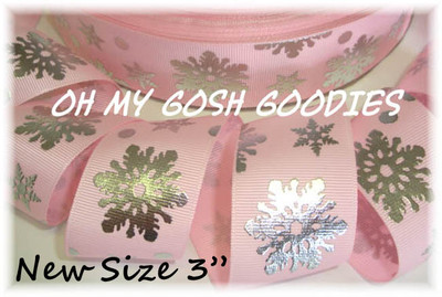 3" CHRISTMAS SILVER BLING METALLIC SNOWFLAKE BLING GROSGRAIN RIBBON 4 ...
