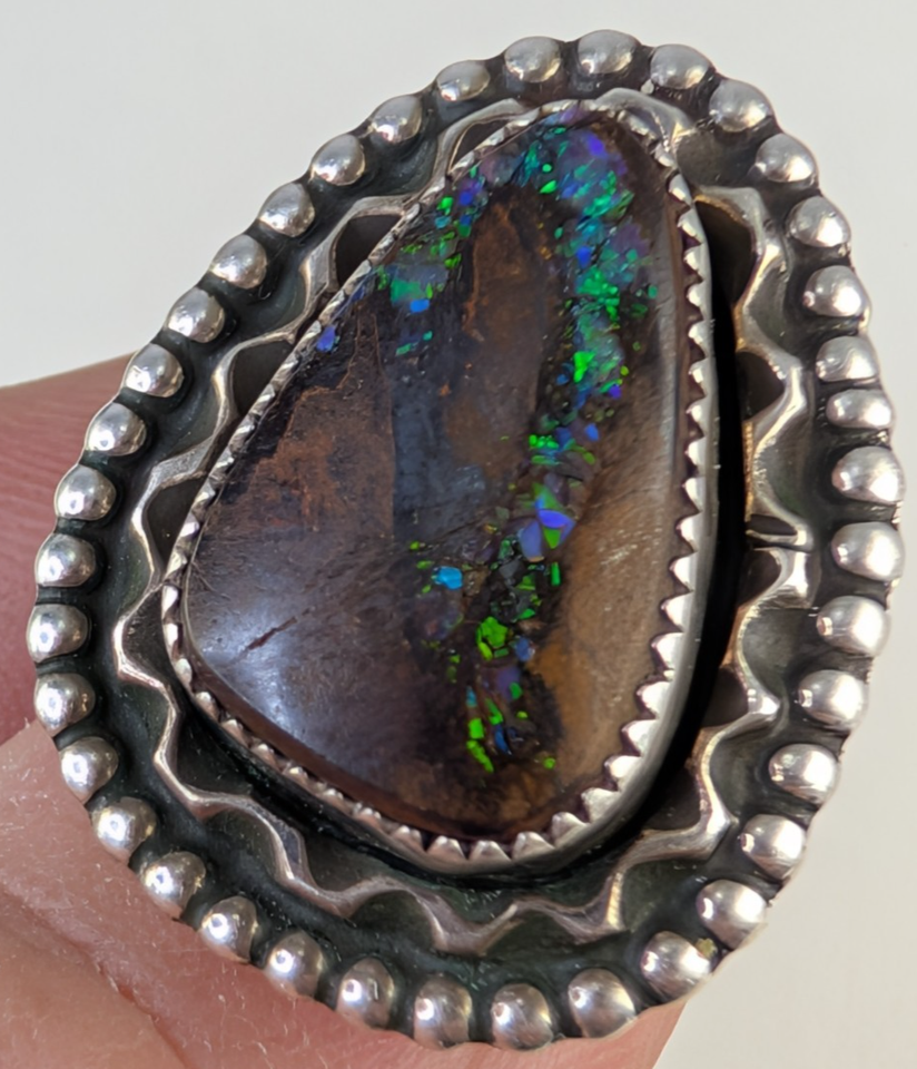 Boulder Opal Sterling Silver 925 Southwestern Ring Size 7 1/2 by ...