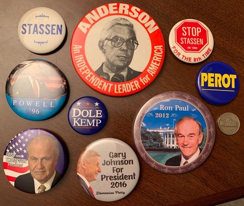 1980-2016-President Election Candidate Pin Button Lot-Independent/GOP ...
