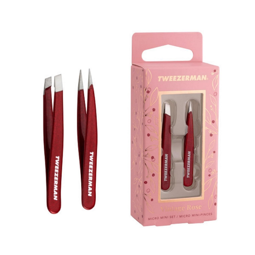 Tweezerman Vintage Rose Micro Mini Tweezer Set - Precision Hair Removal ...