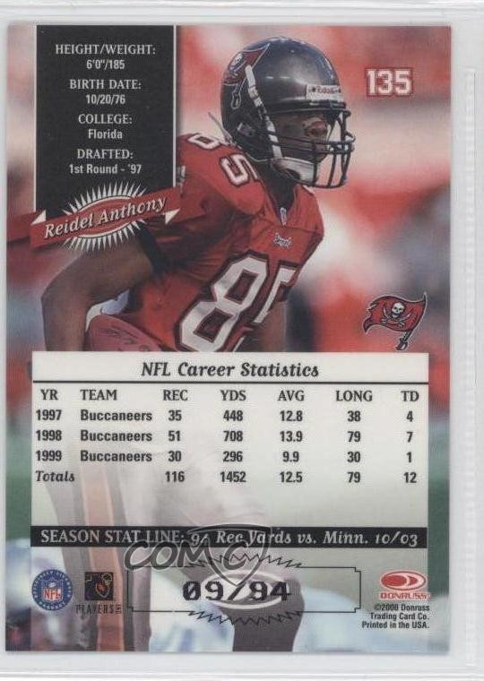 2000 Donruss Season Stat Line /94 Reidel Anthony #135 | eBay
