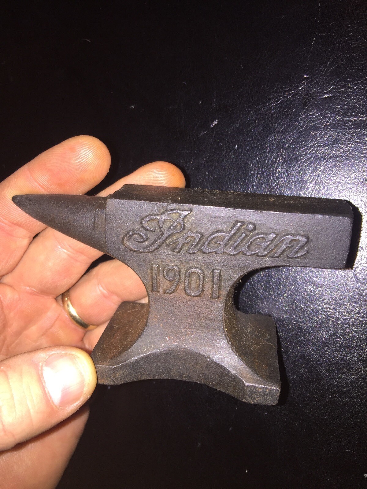 Indian Motorcycle Anvil Paperweight Patina Triumph Harley Collector 1 ...