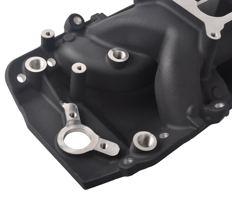 Black BBC Air Gap Dual Plane Aluminum Intake Manifold For 396-502 BB ...