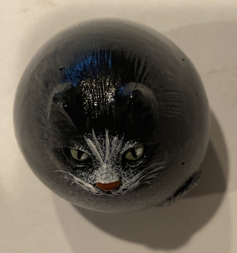 Rolley Polley Black Cat Figurine Paperweight Miniature 2” Tall x 1.5 ...