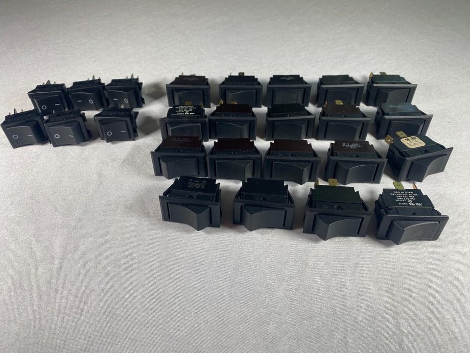 Lot of 25 Rocker Switches Chassis Snap In Mount/Chassis Mount On/Off ...
