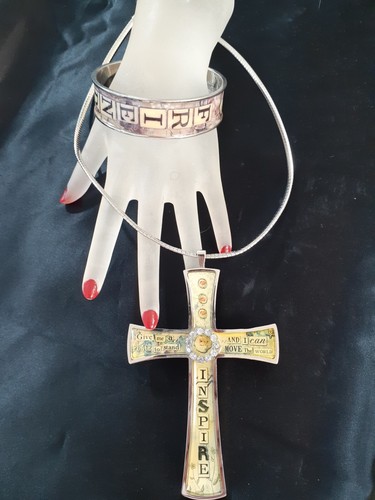 Sally Jean Alexander 3pc. set, Big Cross, 925 silver chain and Bracelet ...