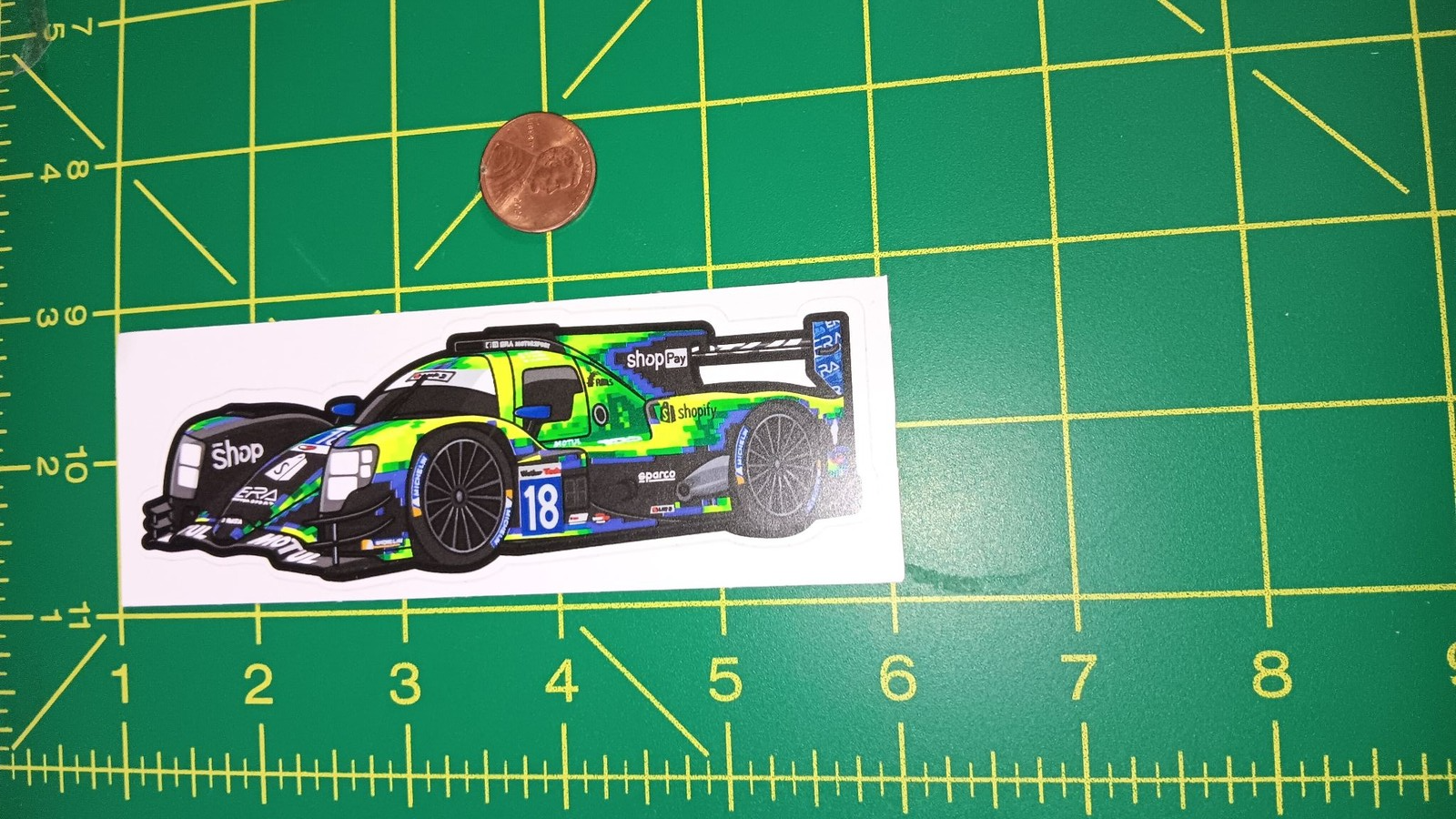 Die Cut Vinyl Race Car Sticker Motorsport Decal 4in Waterproof Green ...