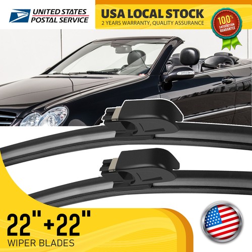 22''&22'' Windshield Wiper Blades Fit for Mercedes-Benz CLK550 CLK500 ...