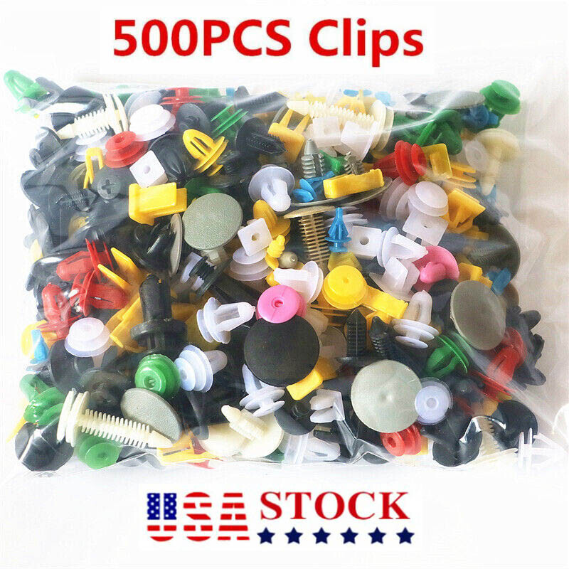 500 Clips Car Body Plastic Push Pin Rivet Trim Moulding Fastener ...