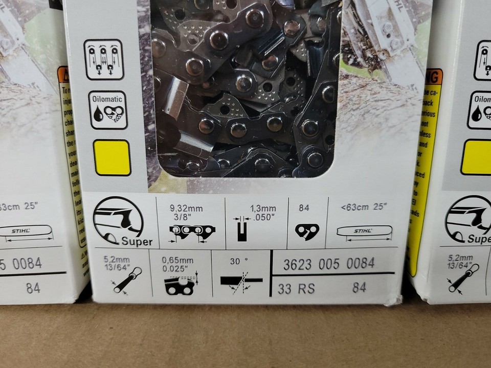 3-Pack 25" STIHL Chainsaw Chain 33 RS 84 3623 005 0084 33RS84 .050 3/8" OEM NEW | eBay