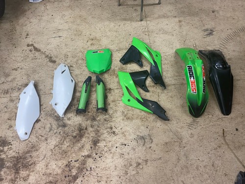 Kawasaki KX 250F Full Plastics Kit GREEN/BLACK OEM 13-16 USED Clean ...