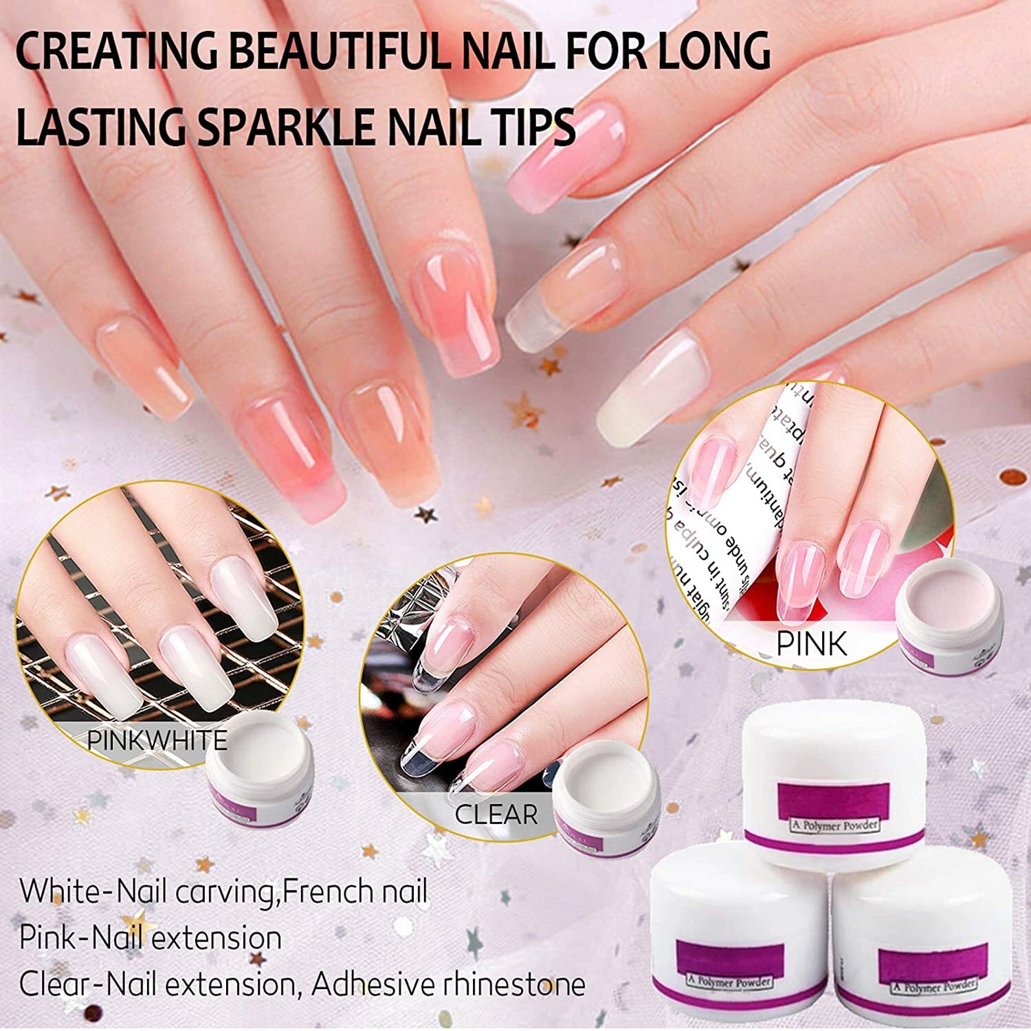 Complete Acrylic Nail Kit Acrylic Powder Art DIY Gel Set Nail Deco ...