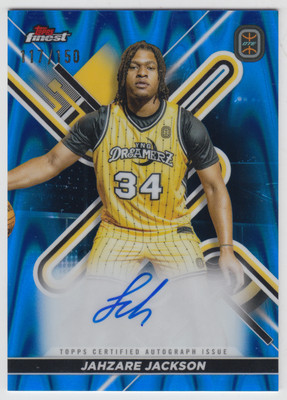 2022/23 TOPPS FINEST OTE JAHZARE JACKSON /150 AUTO BLUE RAYWAVE ...