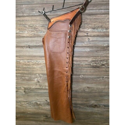 Leather Chinks Western Cowboy Rodeo Handmade Cowhide Tooled Unisex ...