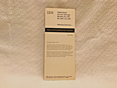VTG IBM 3350 direct access storage models A2, A2F, B2, B2F, C2, and C2F ...
