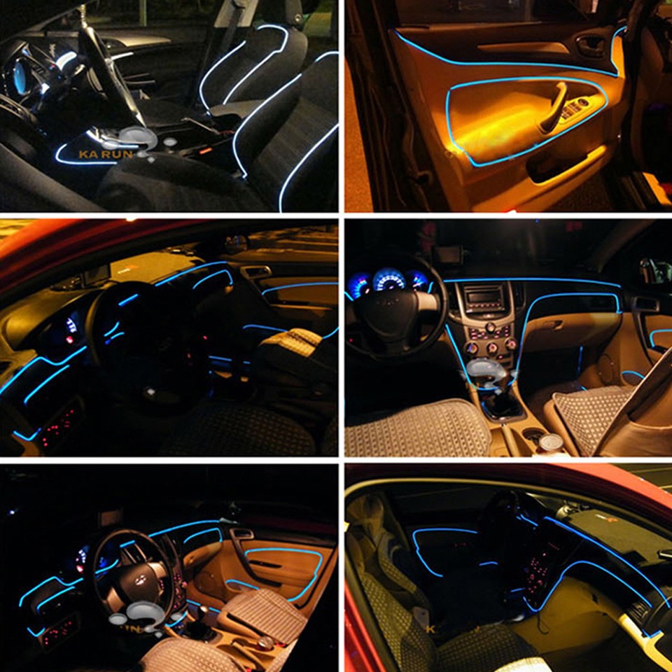 Universal Multi-Color Interior Atmosphere LED Lighting Strips Bluetooth ...