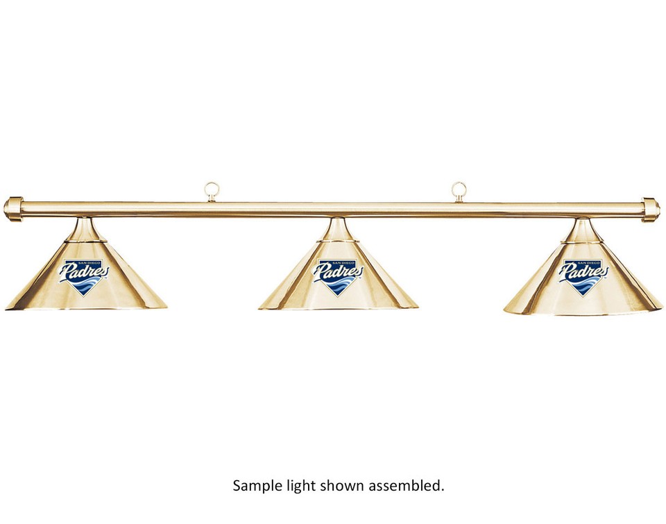 MLB San Diego Padres Brass Metal Shade Brass Bar Billiard Pool Table ...