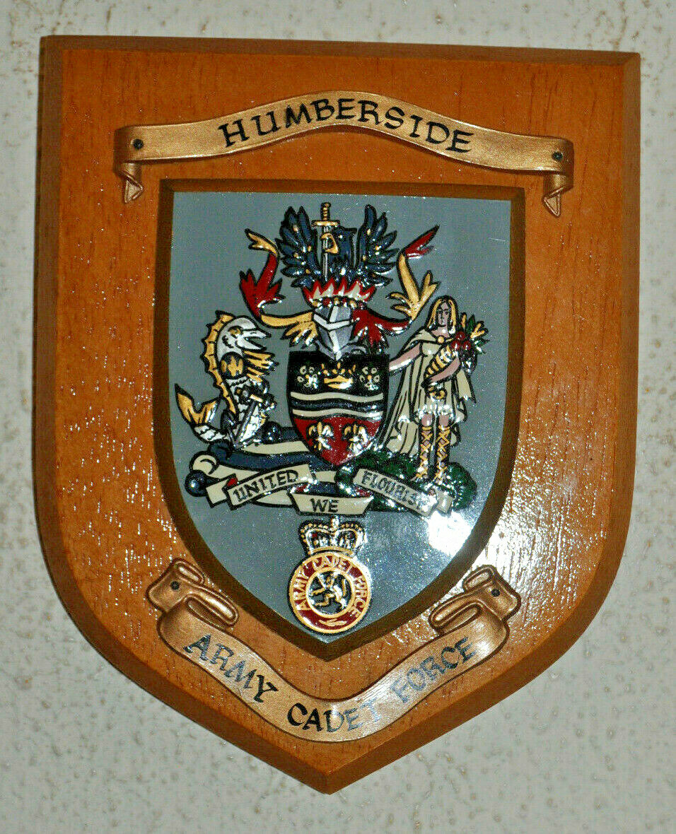 Humberside Army Cadet Force regimental mess wall plaque crest shield ...