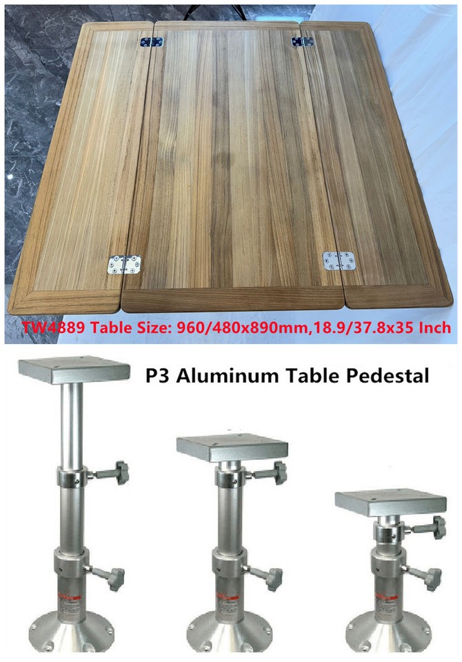 Boat Folding Teak Table Top Plain 26/13X25.6, 37.8/18.9X35 Inch Marine ...