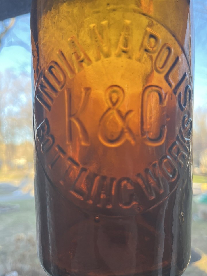 RARE Antique Klee & Coleman Bottling Works Brown Glass Advertising Blob ...